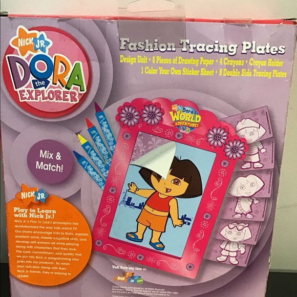 Target | Other | Dora The Explorer Fashion Tracing Plates | Poshmark